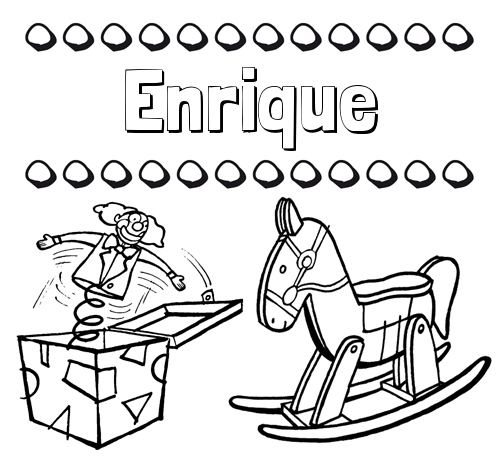 Nombre Enrique: Colorear los nombres: dibujo con juguetes