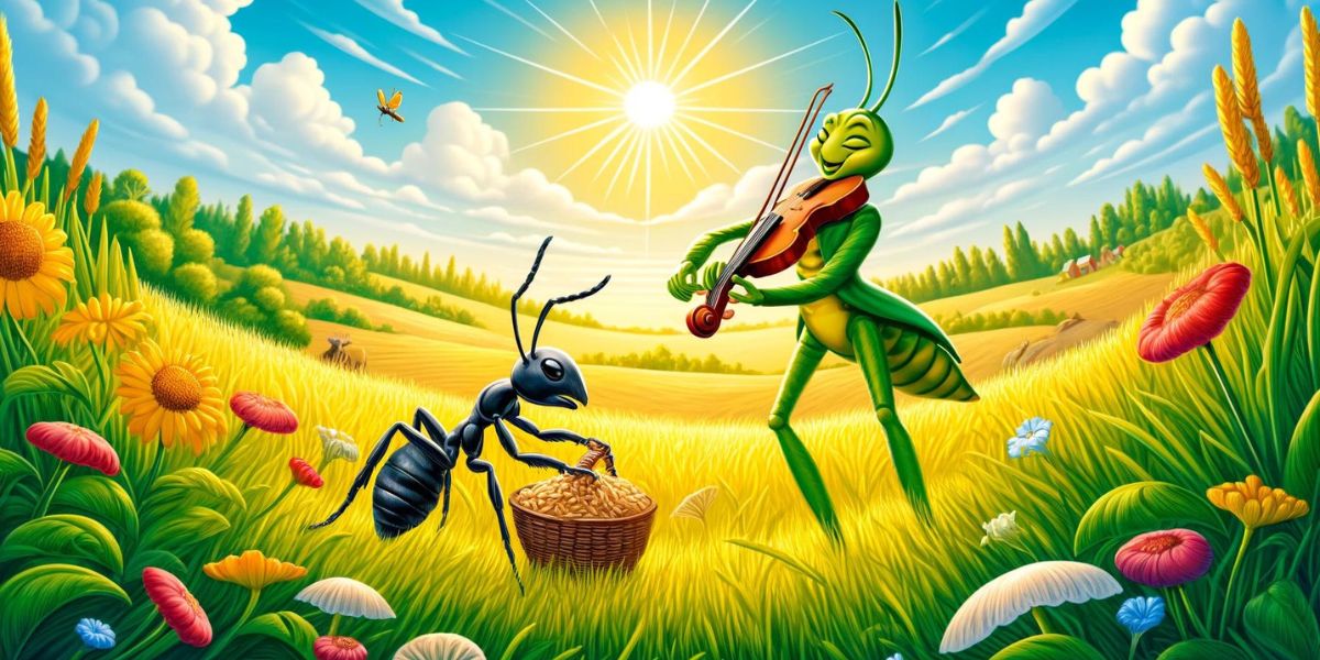 Fábula de La cigarra y la hormiga. Guión de teatro para niños