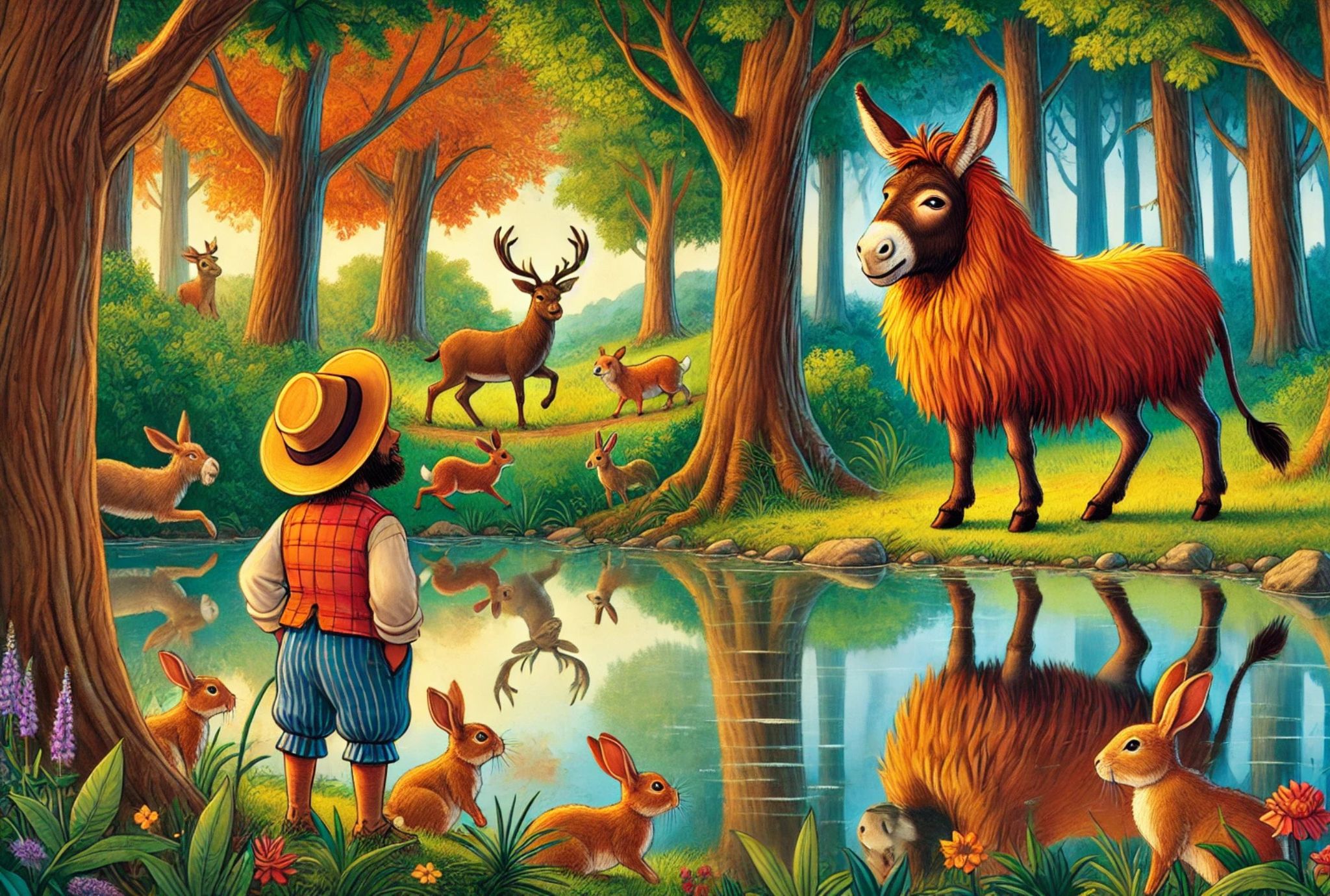 Fábula de La Fontaine El asno con piel de león