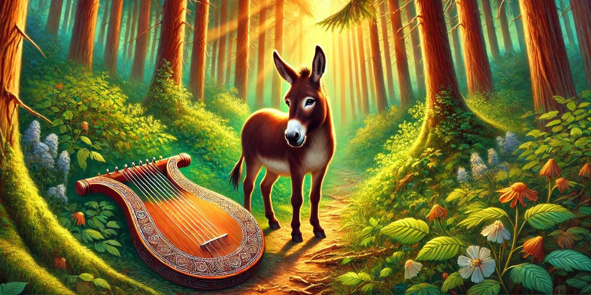 Fábula de Fedro para niños: El asno y la lira