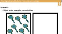 Mucho y poco, más y menos. Ficha de matemáticas