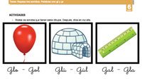 Palabras con gl y gr. Fichas escolares para niños